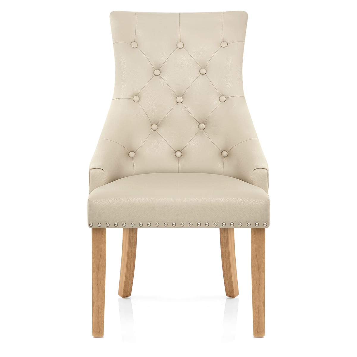 Ascot Oak Dining Chair Cream Leather – Atlantic Shopping