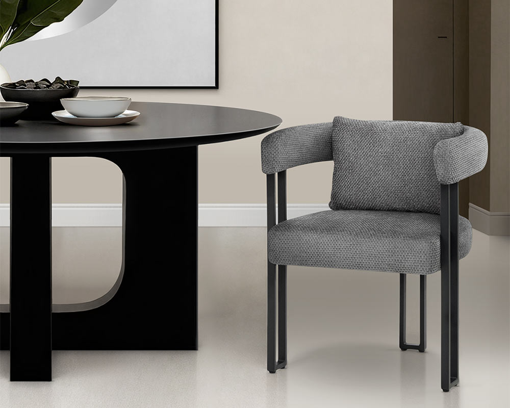 Broadway Oak Chair Grey Fabric – Atlantic Shopping