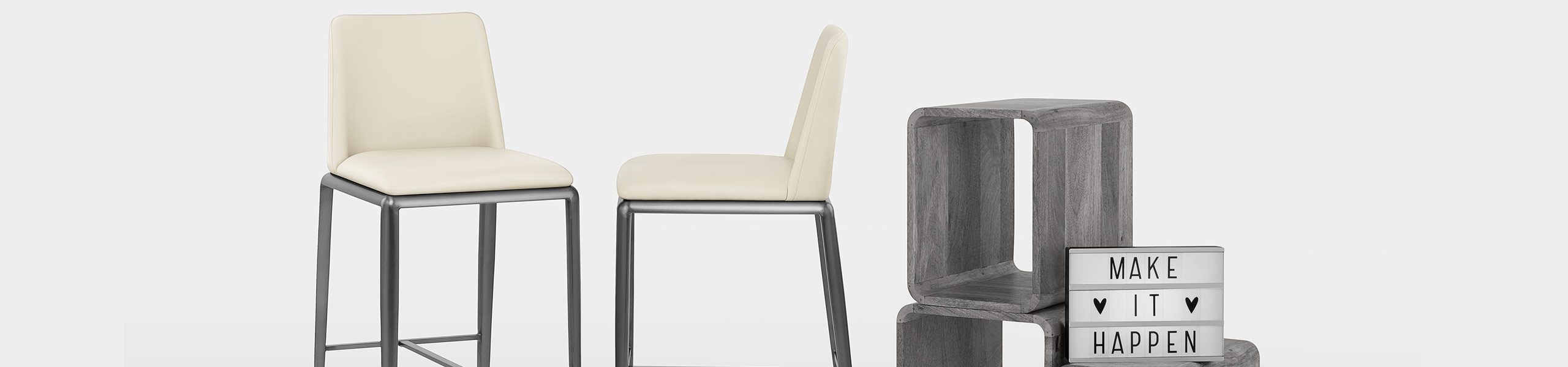 Elise Bar Stool Ivory - Atlantic Shopping