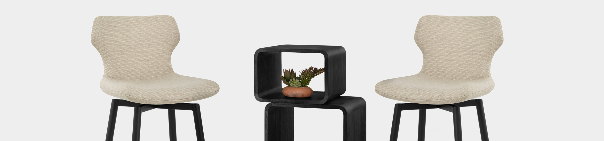 Elle Bar Stool Beige Fabric - Atlantic Shopping